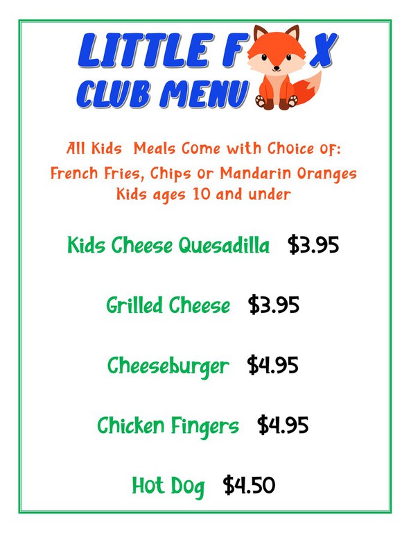 Menus - Fox Hollow Golf Club (TPA)