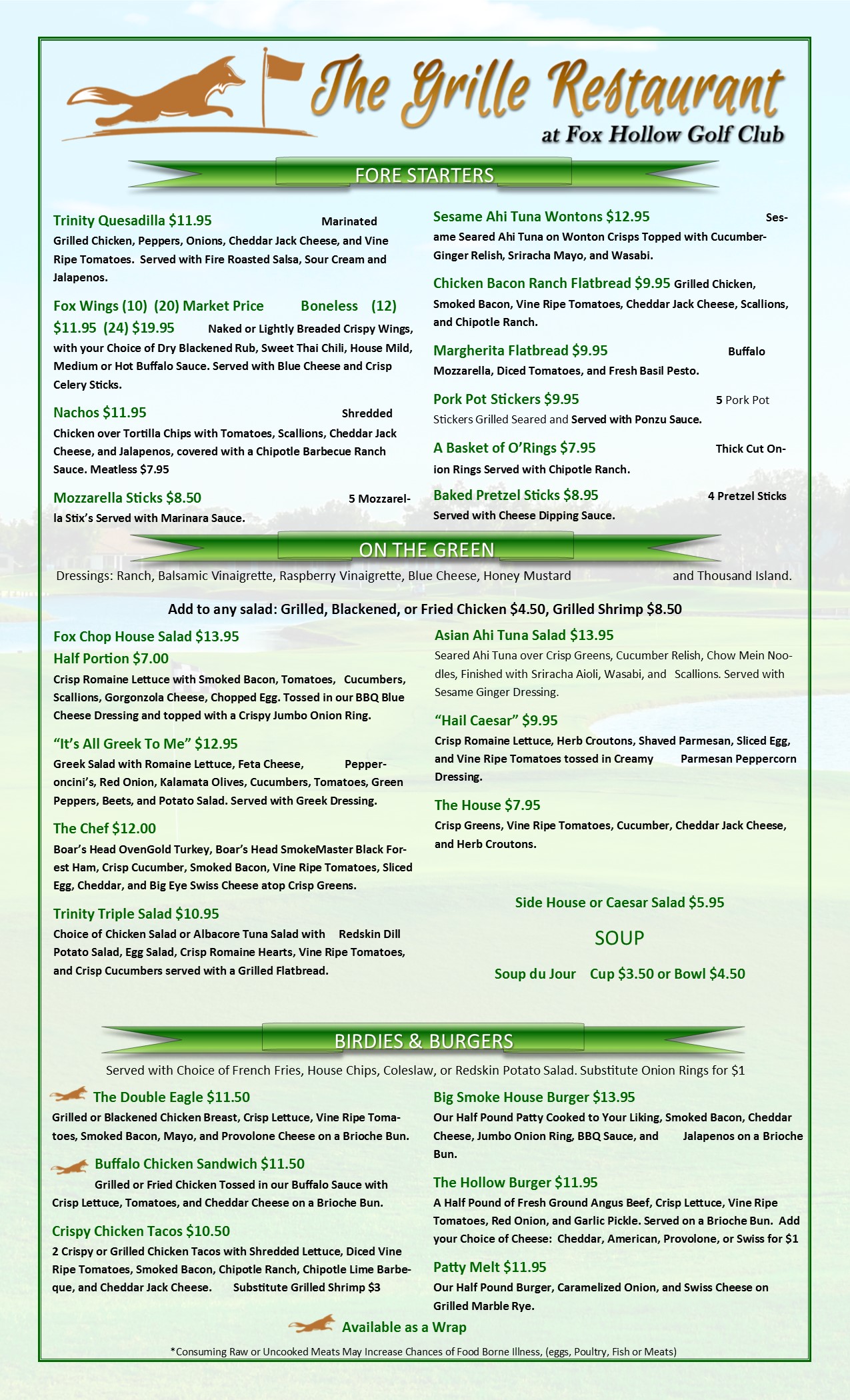 Menus - Fox Hollow Golf Club (TPA)